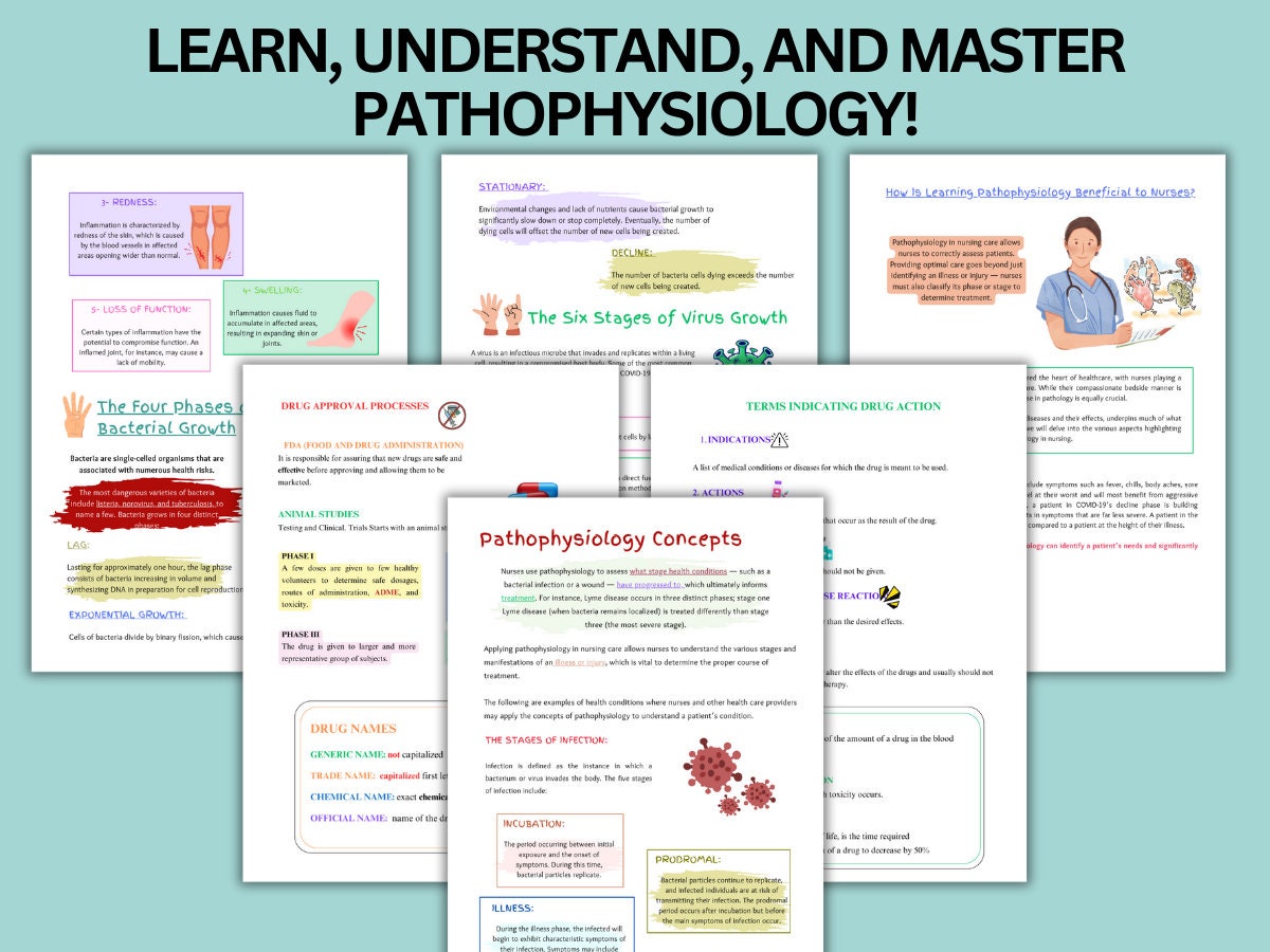 Pathophysiology & Pharmacology Study Guide- Nursing School Notes ...