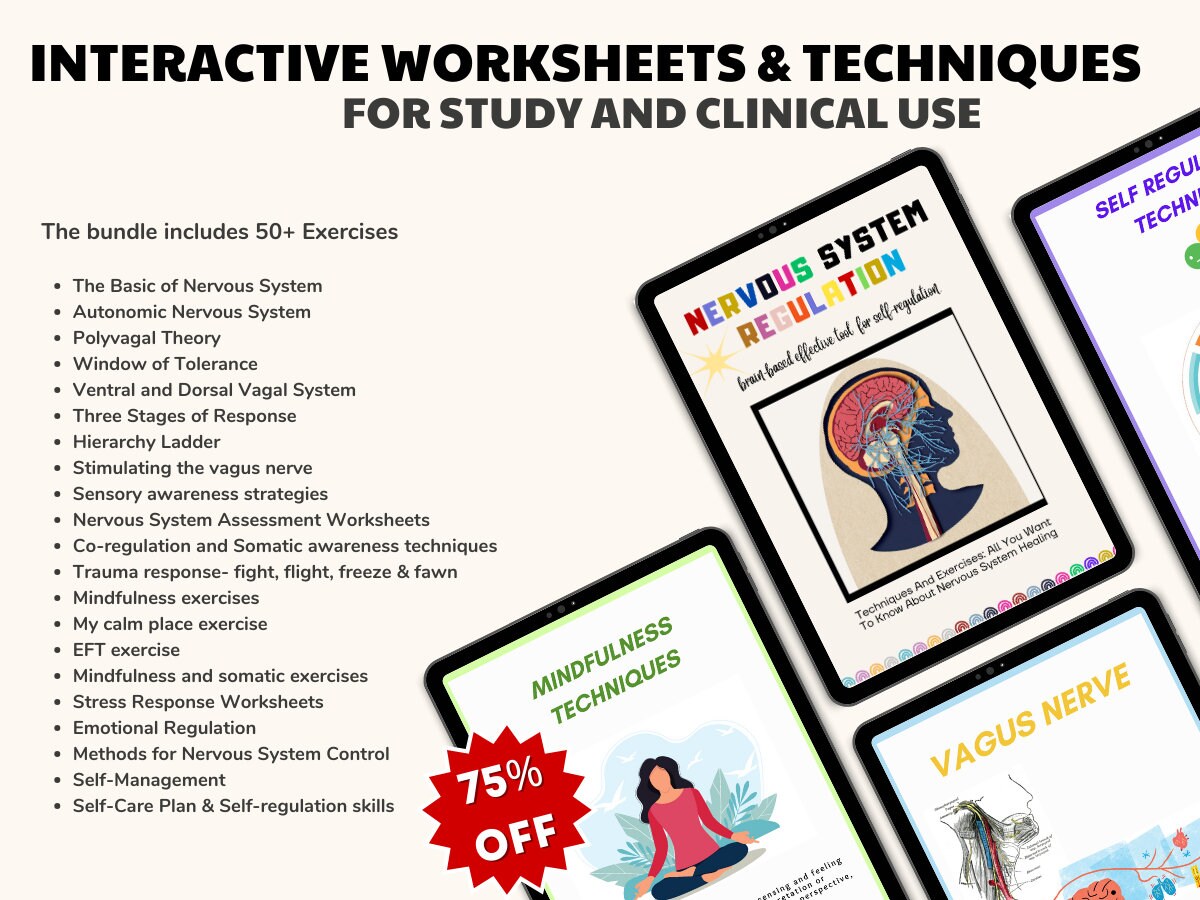 Nervous System Regulation Workbook, Somatic Exercise Polyvagal Theory ...