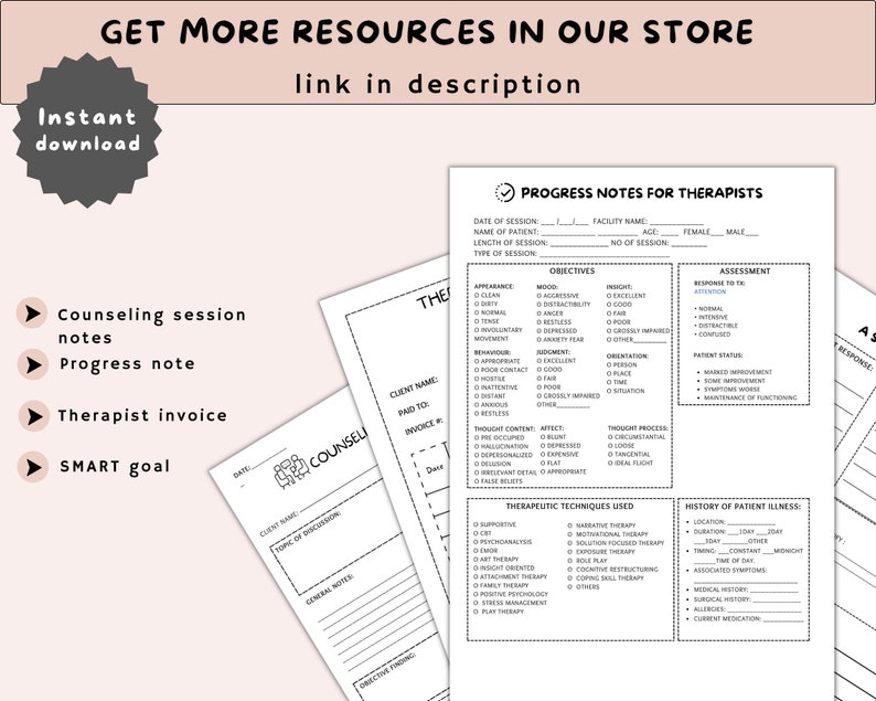 Treatment Plan Template for Therapists | Printable & Fillable ...