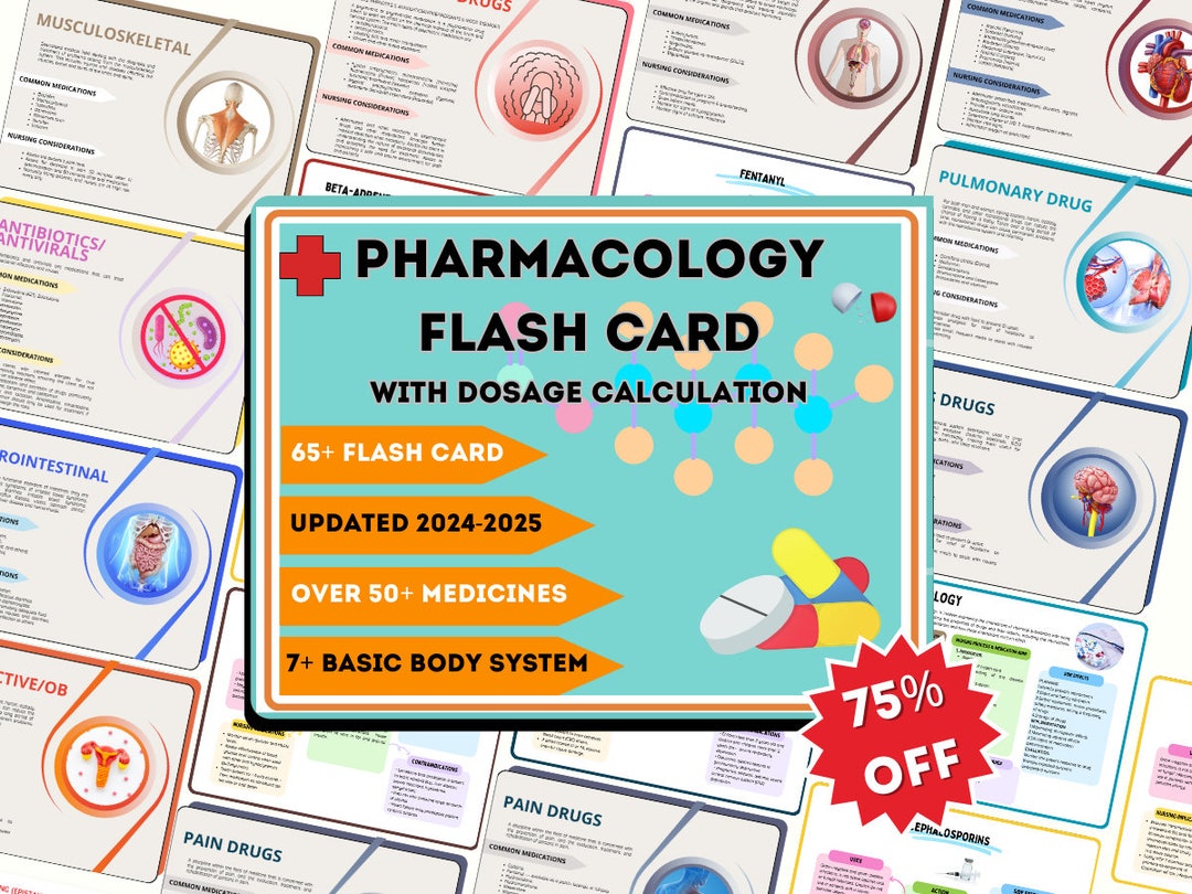 Complete Pharmacology Flashcards- Pharmacology Flashcard Bundle ...