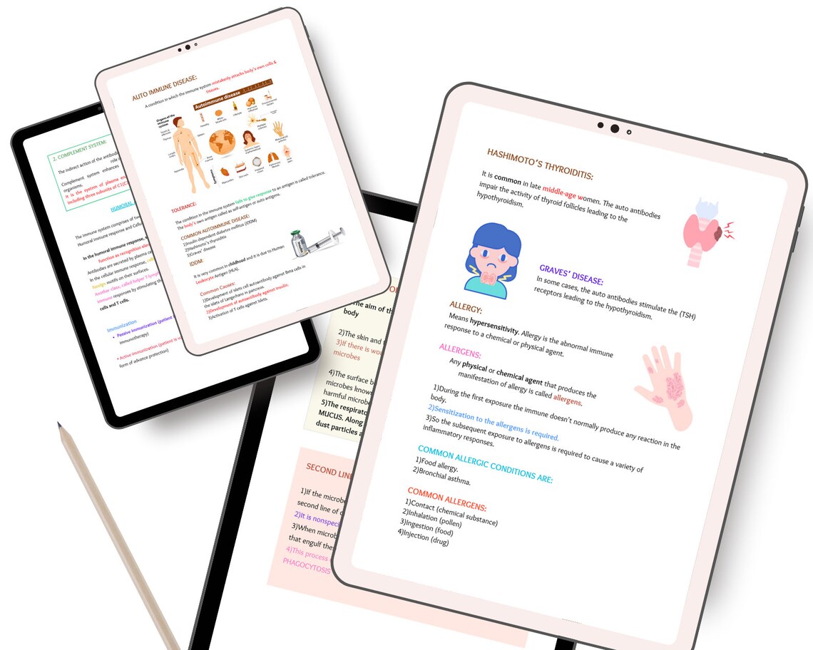 Immune System Study Notes- Anatomy and Physiology- Immunity- Med Surg ...