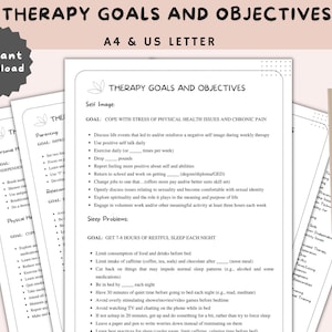 Therapy Goals & Objectives, Therapist Tool for Goal Setting ...