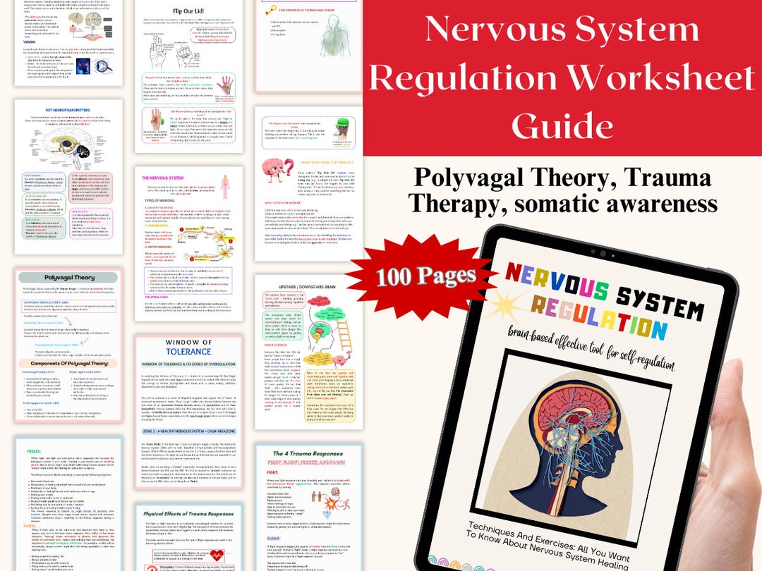 Nervous System Regulation Worksheets Guide- Polyvagal Theory-somatic ...