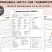 Progress Notes for Therapists | Counseling Template | Therapy Tool ...