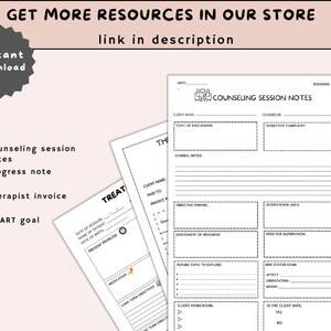 Progress Notes for Therapists | Counseling Template | Therapy Tool ...