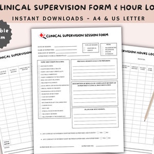 Clinical Supervision Form and Hour Log | Clinical Licensure Hours ...