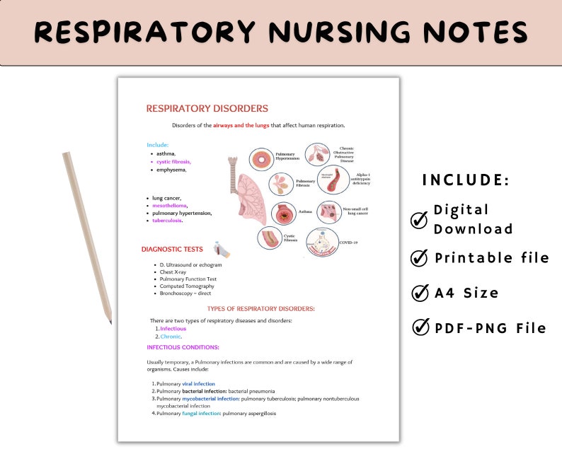 Respiratory System Disorders, Med Surg, Pharmacology Notes, Nursing ...