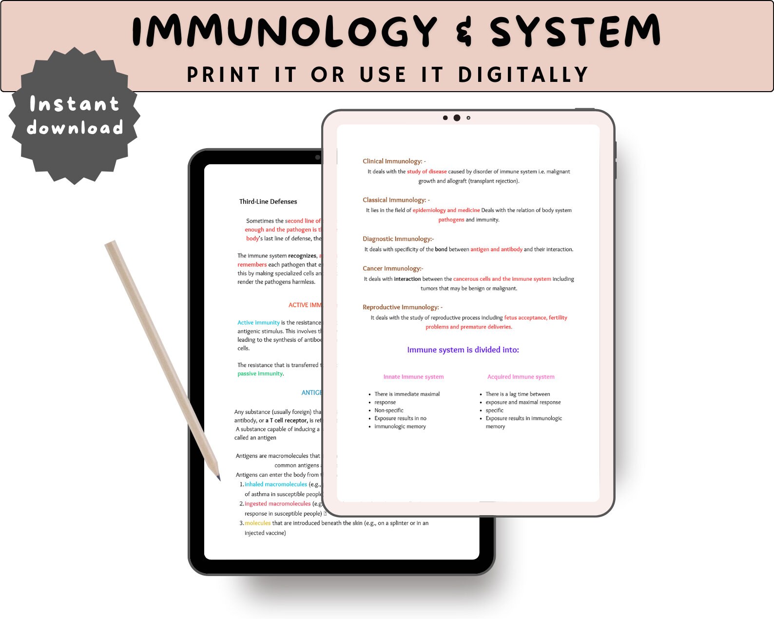 Immune System Study Notes- Anatomy and Physiology- Immunity- Med Surg ...