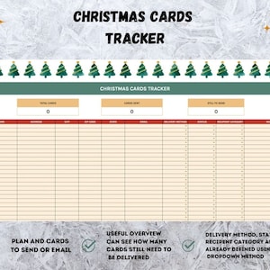Christmas Planner Spreadsheet, Cards Tracker, Tracker Google Sheets ...