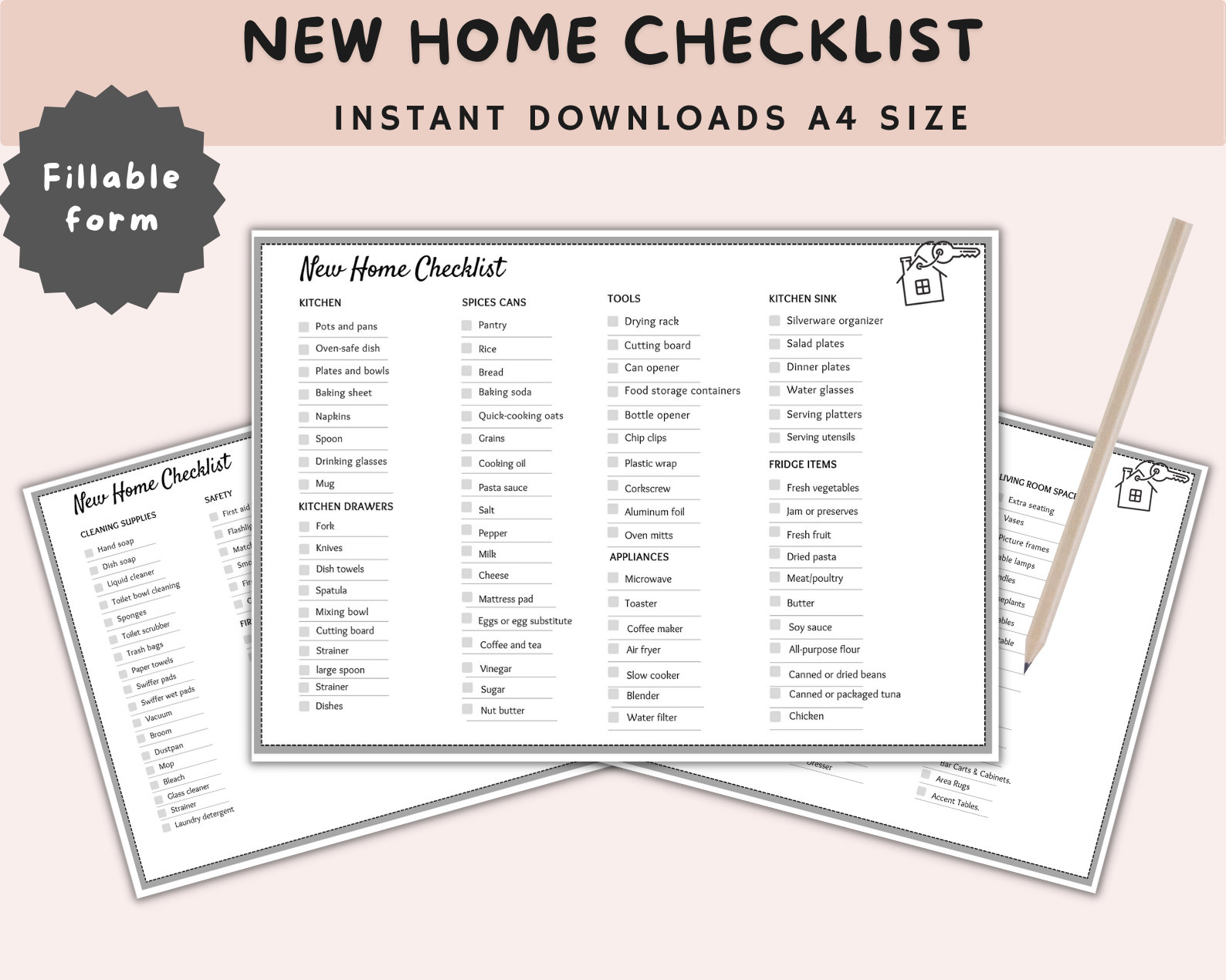 New Home Essentials Checklist, Room by Room Household Items, New Home Essentials Checklist ...