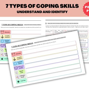 7 Types of Coping Skills Education Worksheet for Emotional Regulation ...