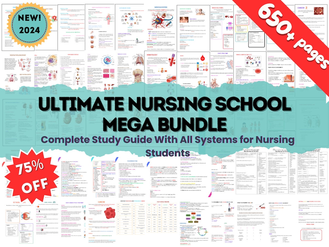 Comprehensive Nursing School Bundle- Ultimate Nursing School Notes ...