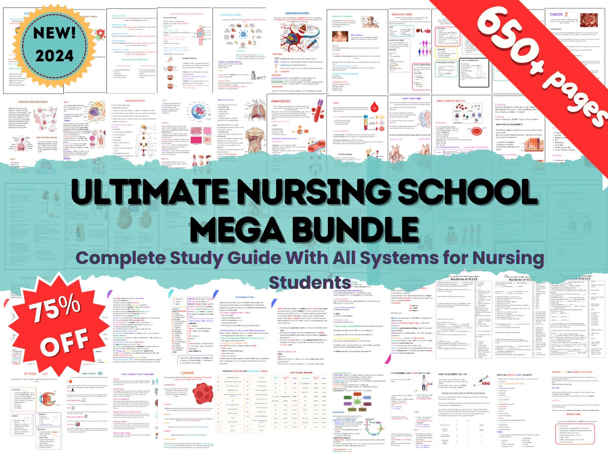Comprehensive Nursing School Bundle- Ultimate Nursing School Notes ...