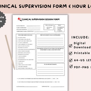 Clinical Supervision Form and Hour Log | Clinical Licensure Hours ...
