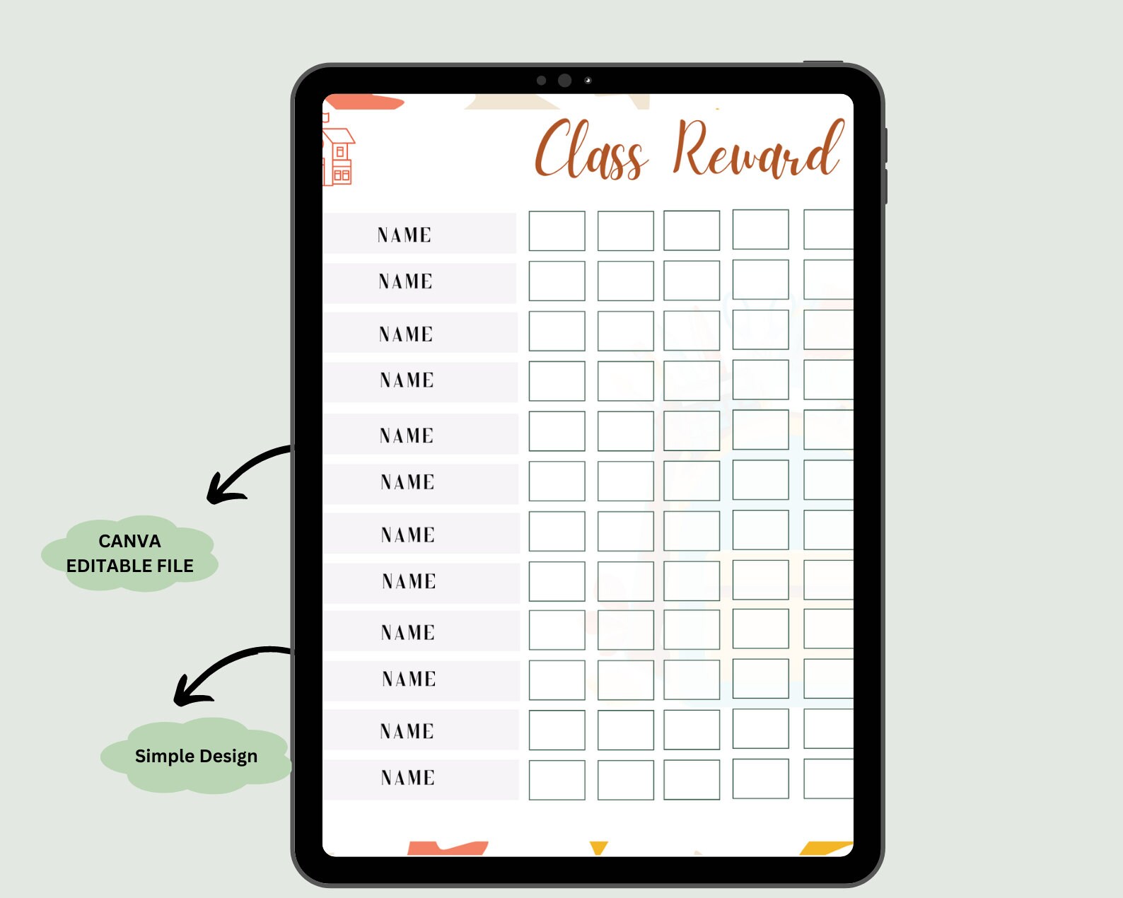 Personalised Class Reward Chart, Canva Editable Chore Chart for ...