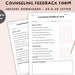 Counseling Review Form | Client Feedback Form | Client Survey Form ...