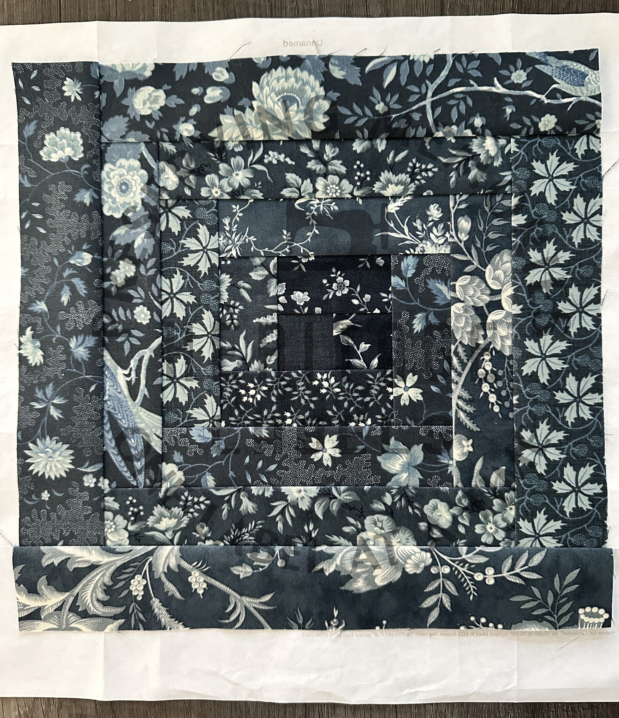 10 Inch Finished Log Cabin Quilt Block Pattern Foundation Paper Piecing ...