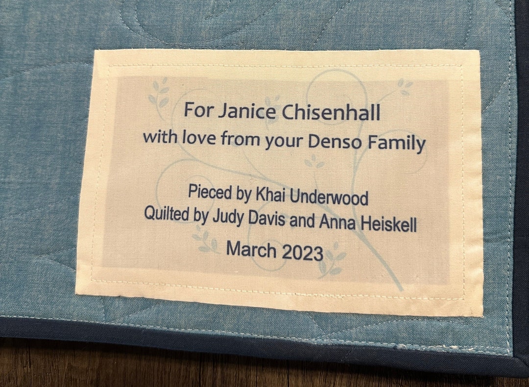 Personalized Quilt Label Printed on Cotton: Custom Fabric Tag - Etsy