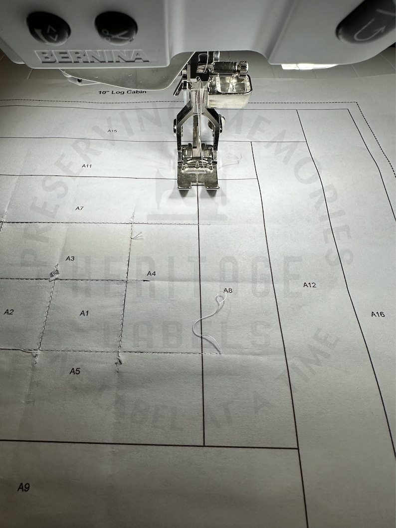 10 Inch Finished Log Cabin Quilt Block Pattern Foundation Paper Piecing ...