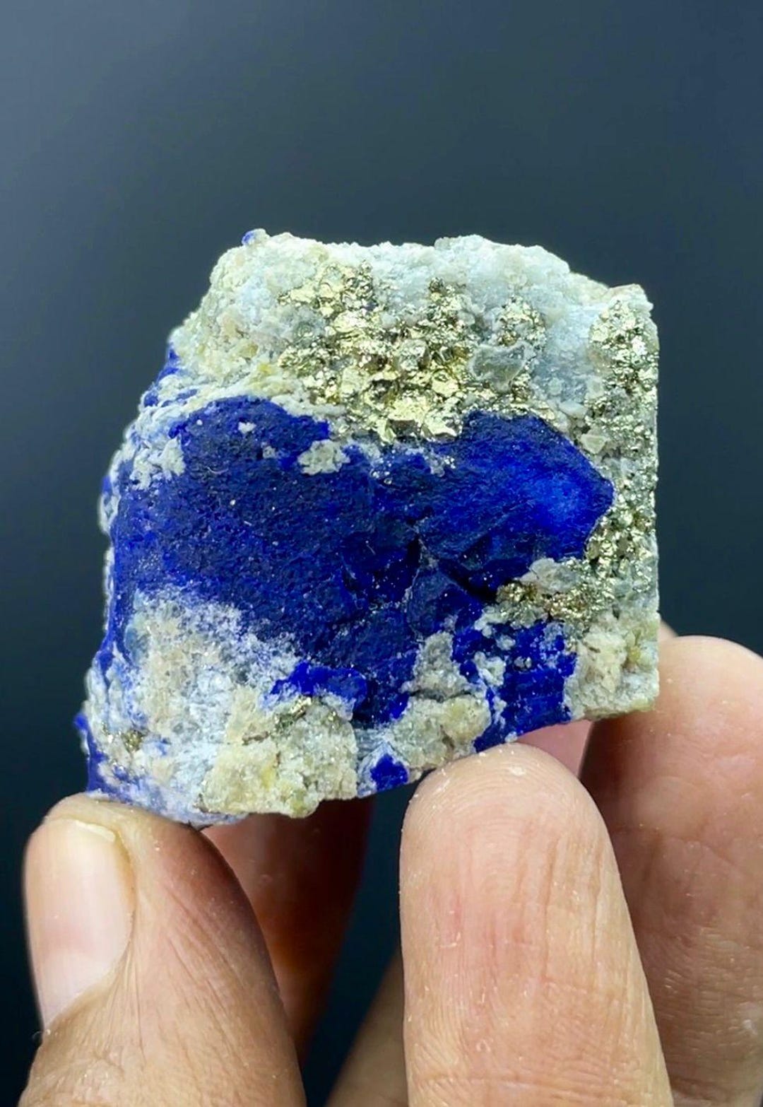Natural Blue Lazurite Specimen With Pyrite on Matrix, Lapis Lazuli ...