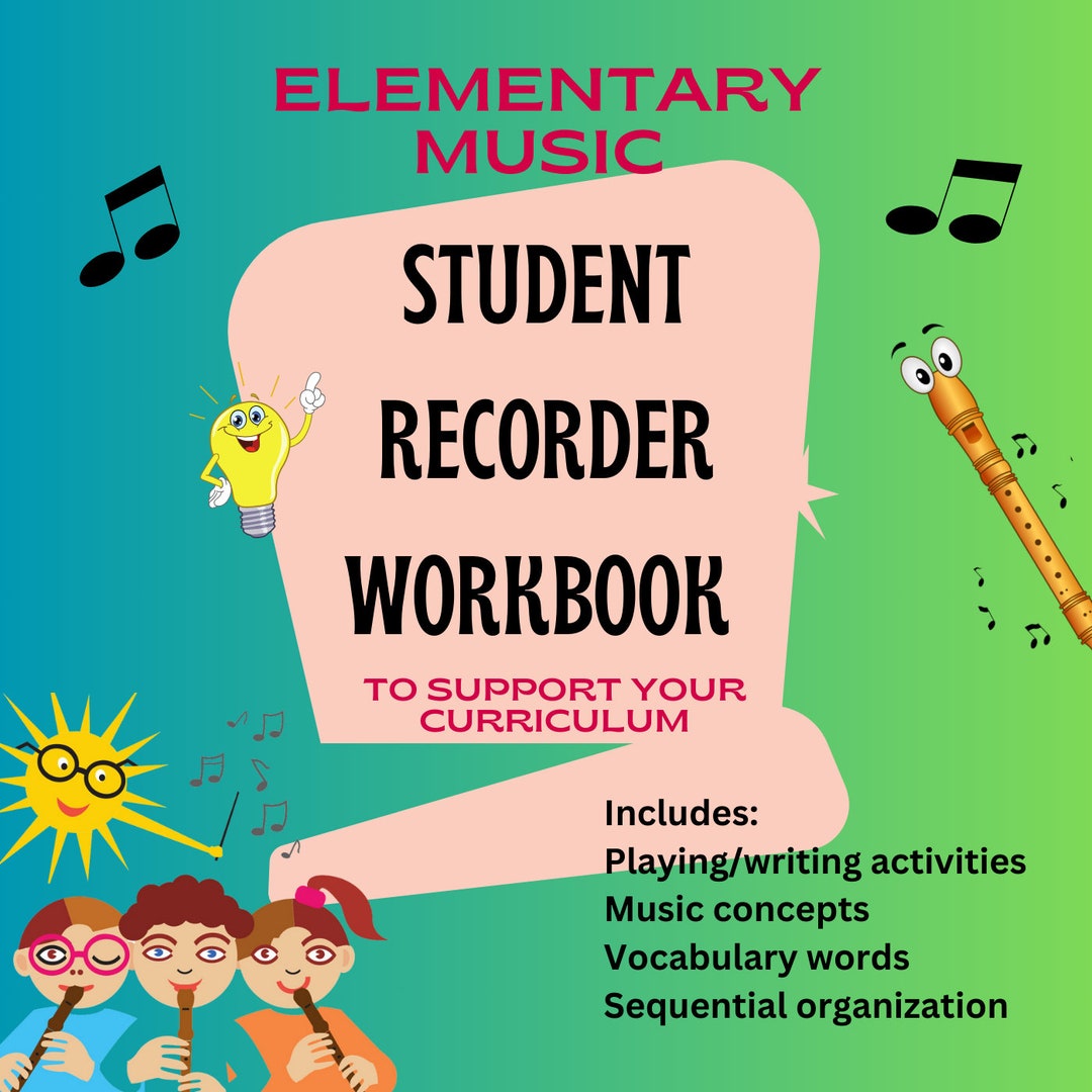 Make Elementary Music Class More Fun With This Recorder Workbook - Etsy