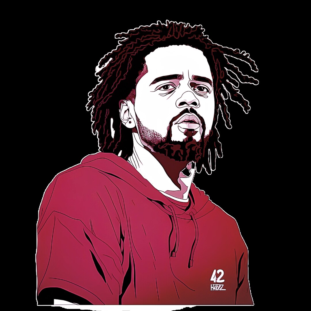 J Cole Popping Cartoon Illustration INSTANT DOWNLOAD - Etsy