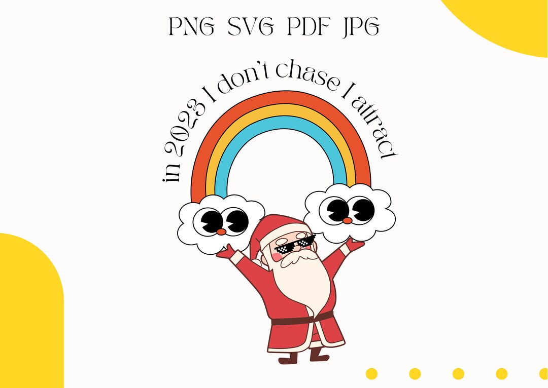 Santa SVG Rainbow SVG Christmas SVG 2023 New Year Svg - Etsy