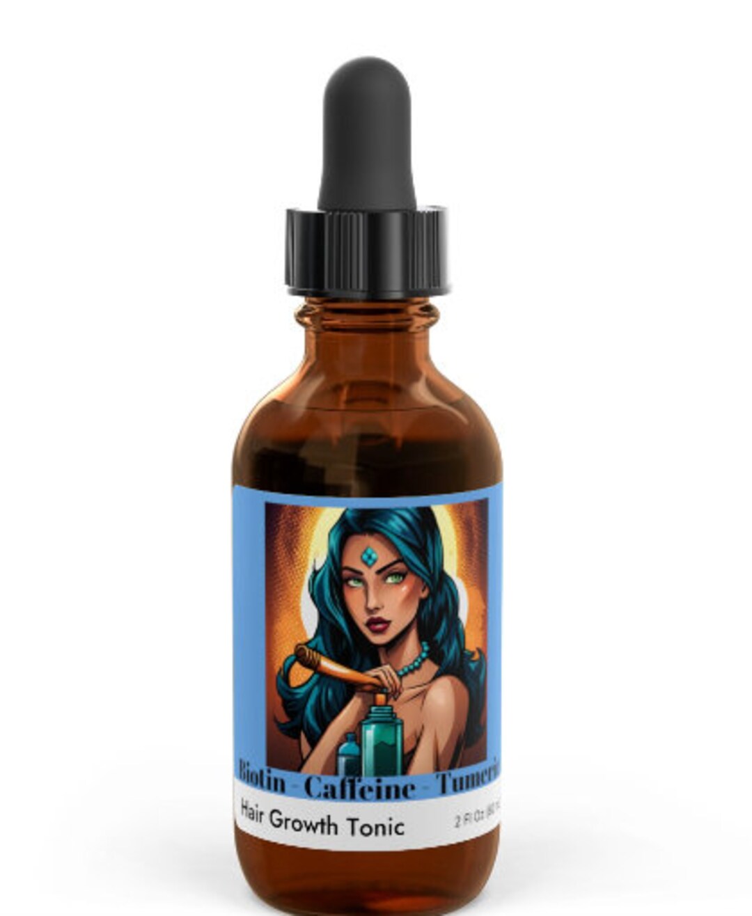 Hair Growth Tonic 2oz With Biotin, Caffeine, and Turmeric - Etsy