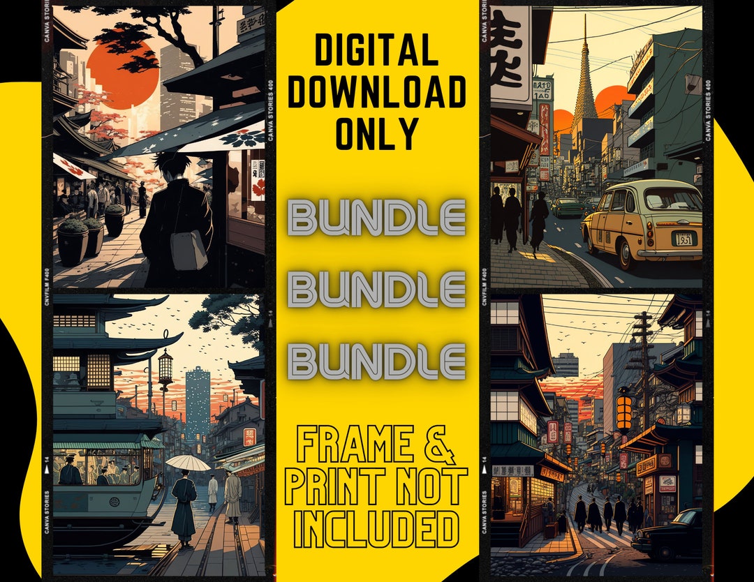 Japanese City Digital Download Bundle Wall Decor Home - Etsy