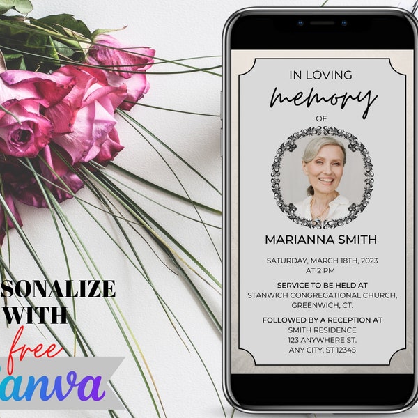 Funeral Digital Electronic Invitation - Etsy