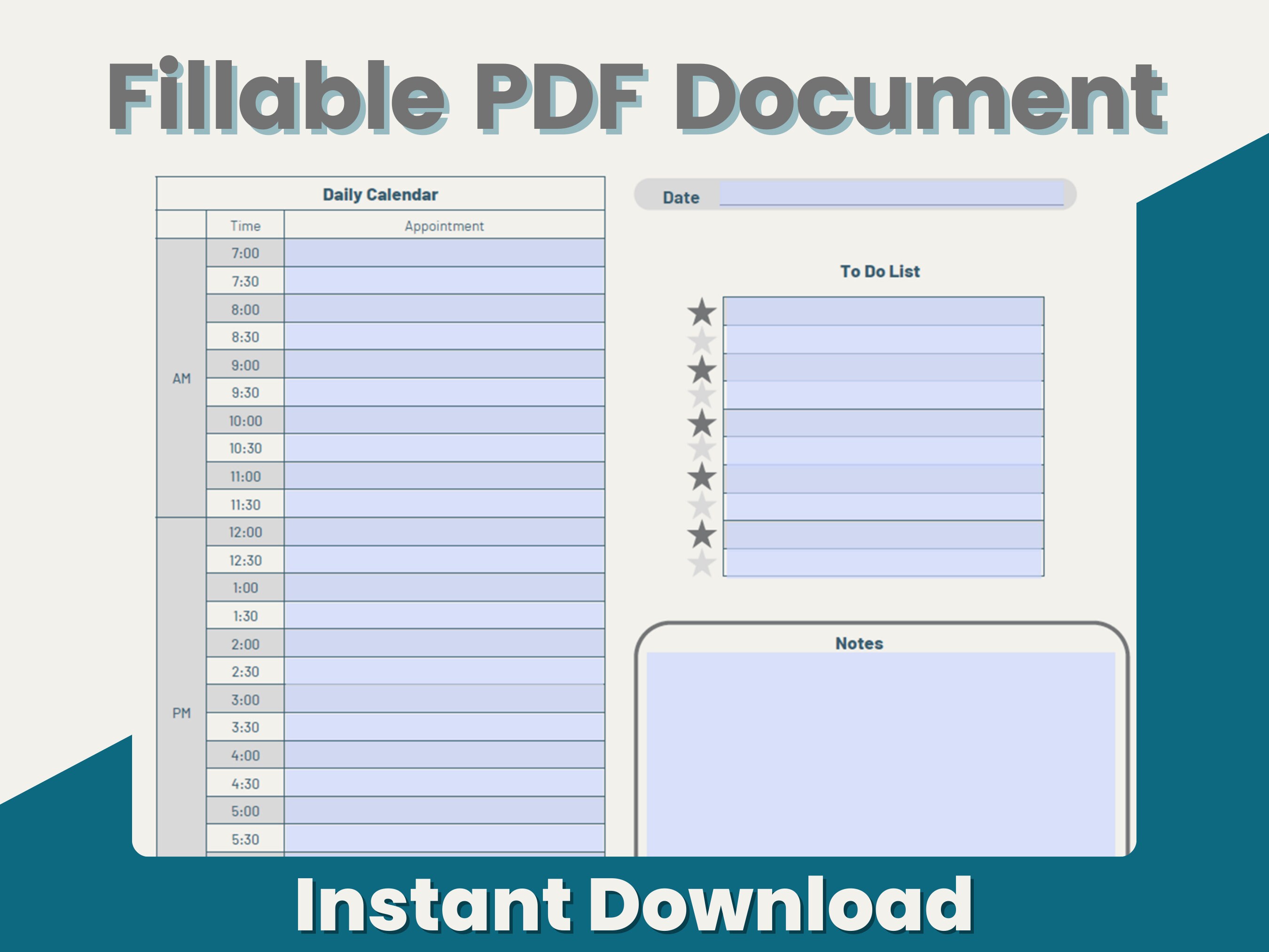 Printable Appointment Tracker | to Do List | Fillable PDF - Etsy