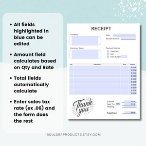 Receipt Template | Fillable PDF Form | Printable Receipt Template ...