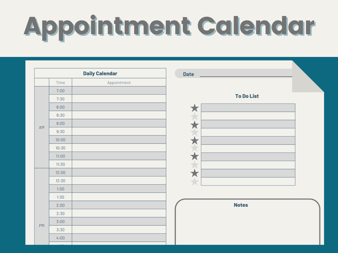 Printable Appointment Tracker | to Do List | Fillable PDF - Etsy