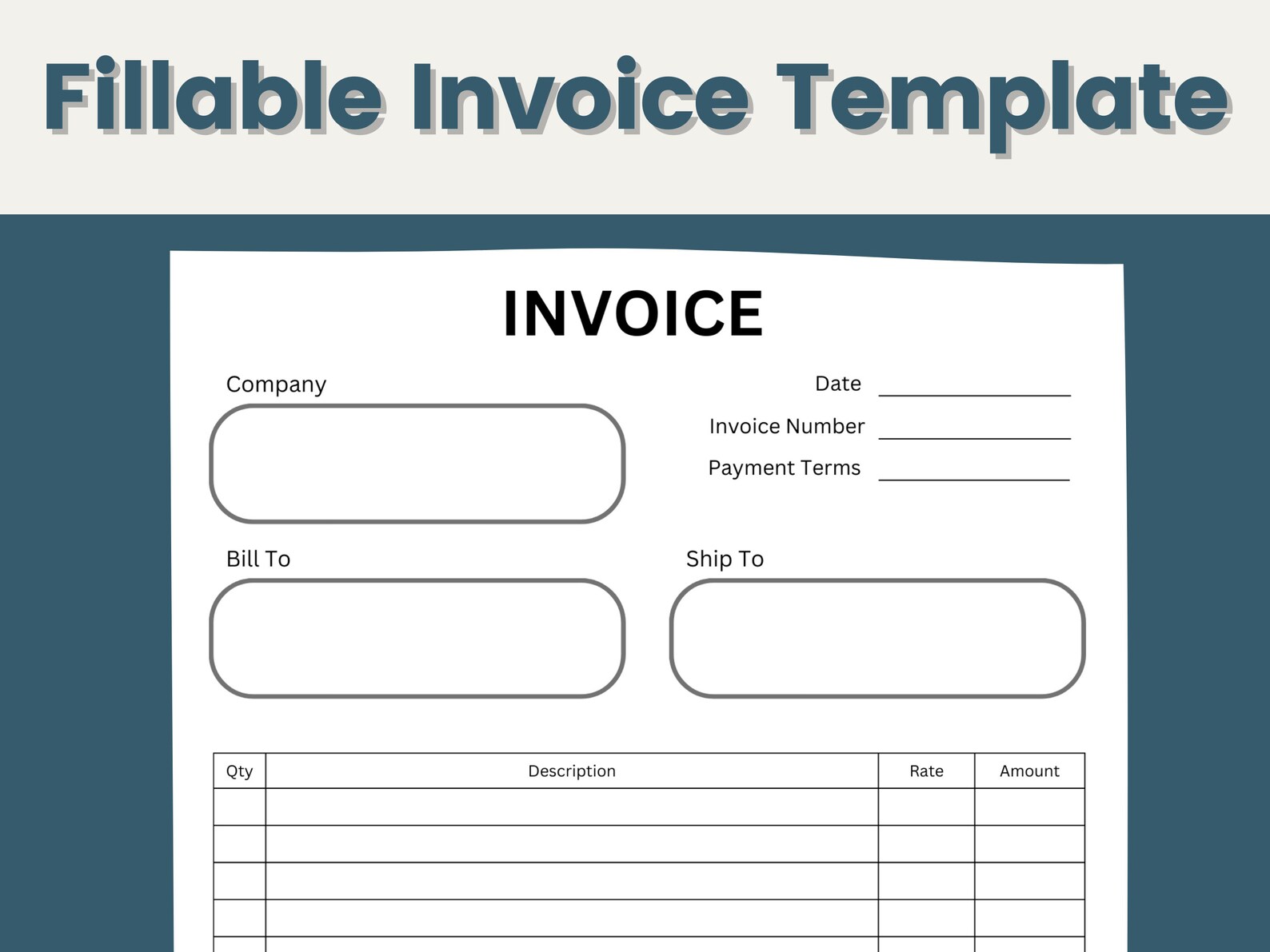 Invoice Template | Fillable Invoice | Printable Invoice Template ...