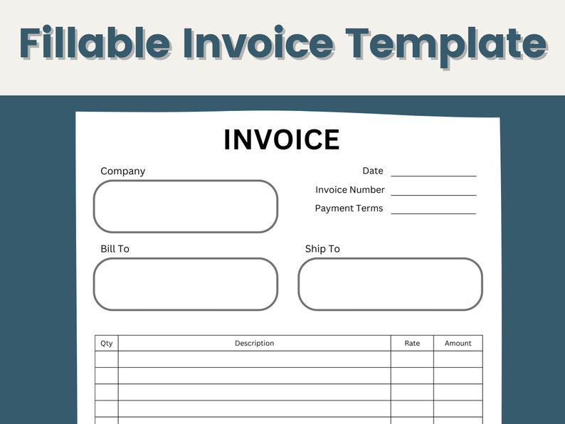 Invoice Template | Fillable Invoice | Printable Invoice Template ...