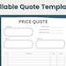 Price Quote Template | Fillable Price Quote | Printable Price Quote ...