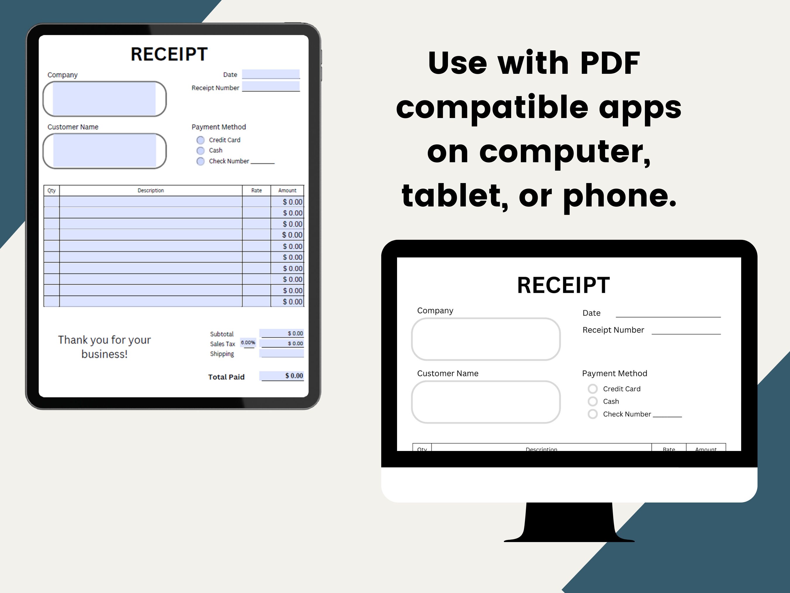 Fillable Forms Template | Receipt Template | Invoice Template ...