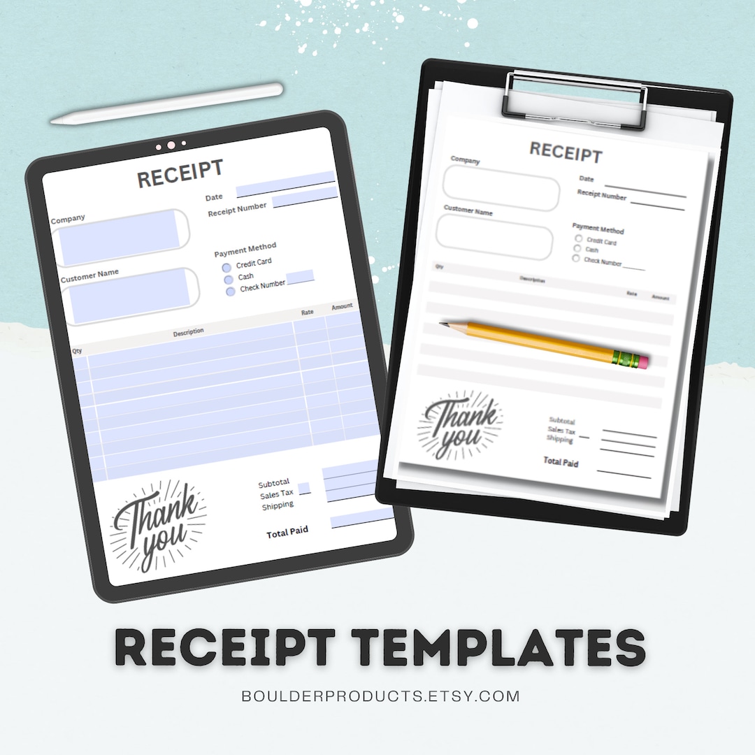 Receipt Template | Fillable PDF Form | Printable Receipt Template ...