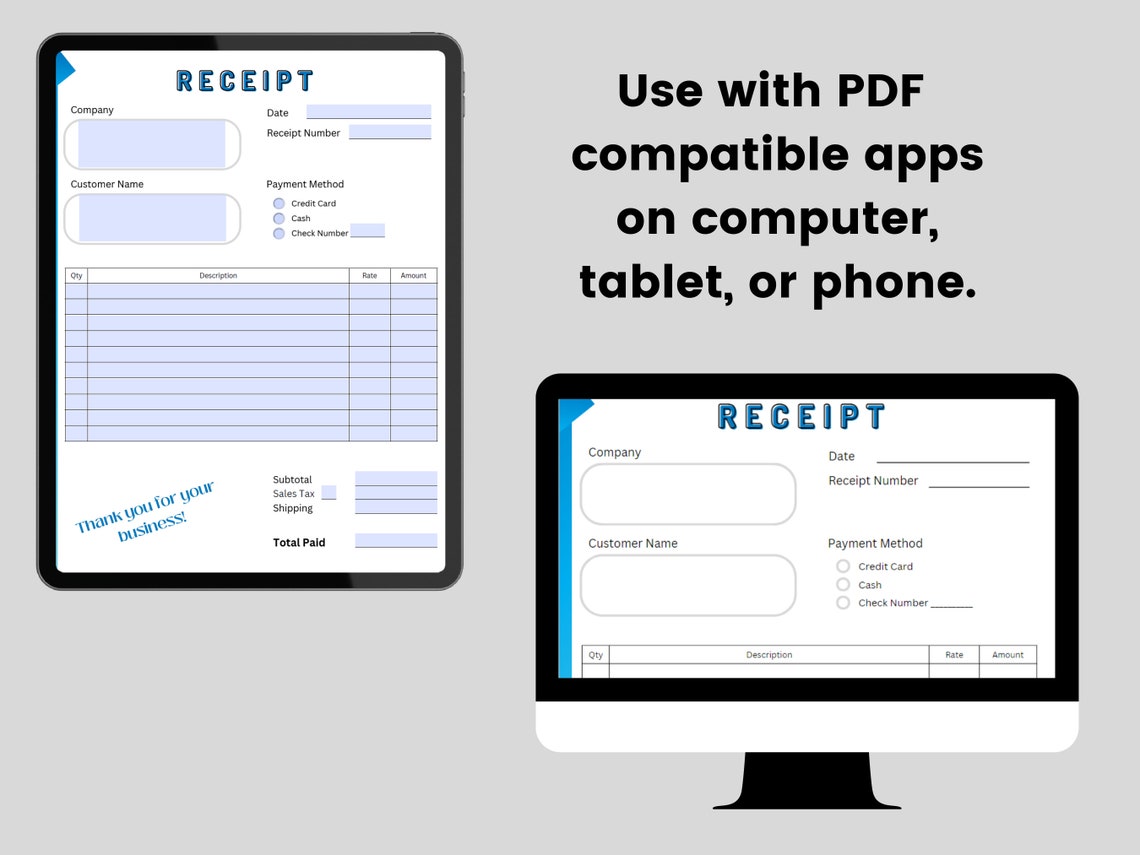 Receipt Template for Small Business Forms Printable Receipt Fillable ...