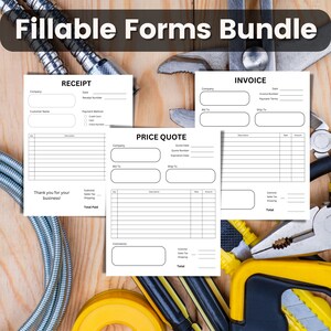 Fillable Forms Bundle for Small Businesses Invoice Receipt - Etsy
