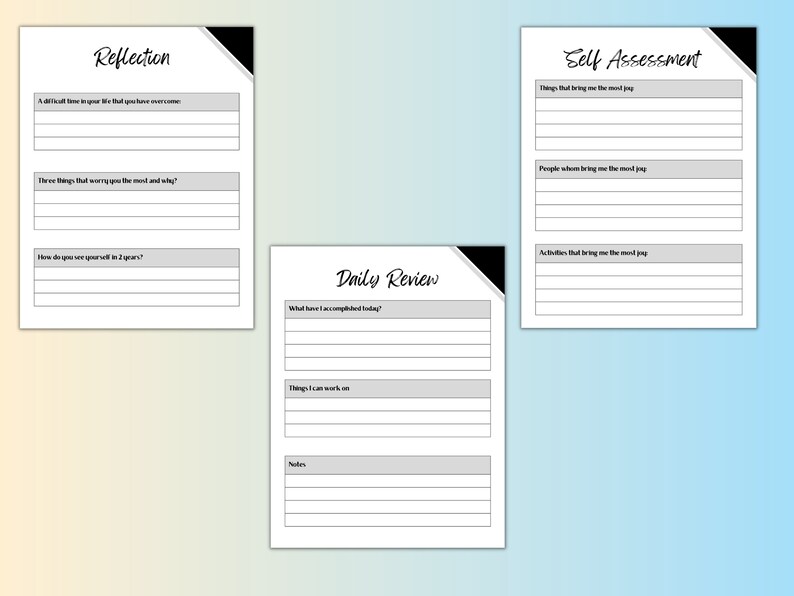 Self Care Journal Mental Health Journal Reflection Journal Printable ...