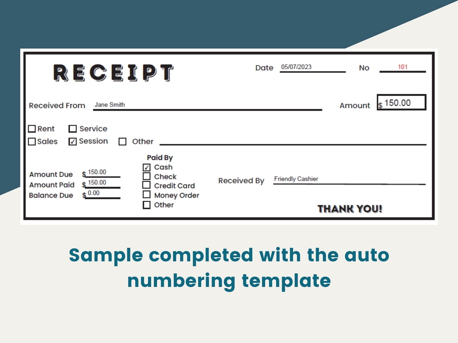 Receipt Template Rent Receipt Fillable Receipt Printable - Etsy UK