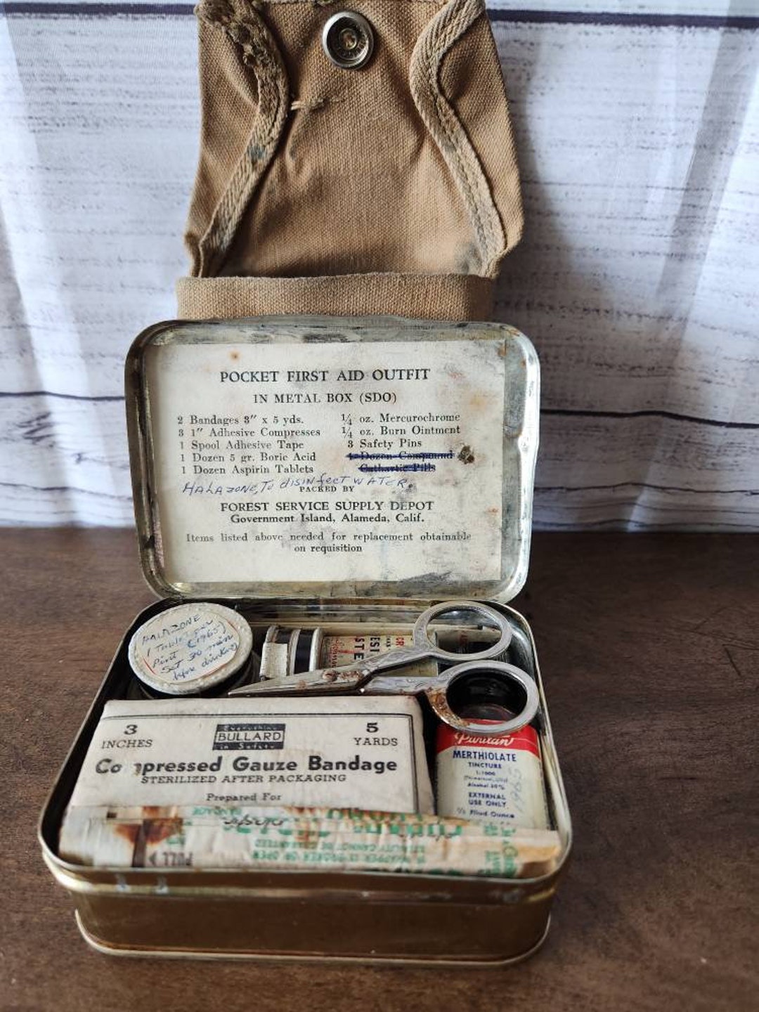 Vintage Forest Service Supply Depot First Aid Kit 1960's - Etsy