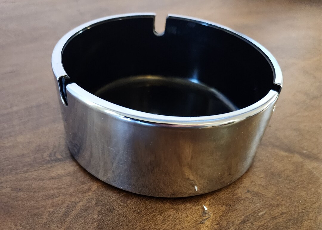 Vintage Chrome Ashtray, Mancave, Collectors Gift, Smokers Gift ...