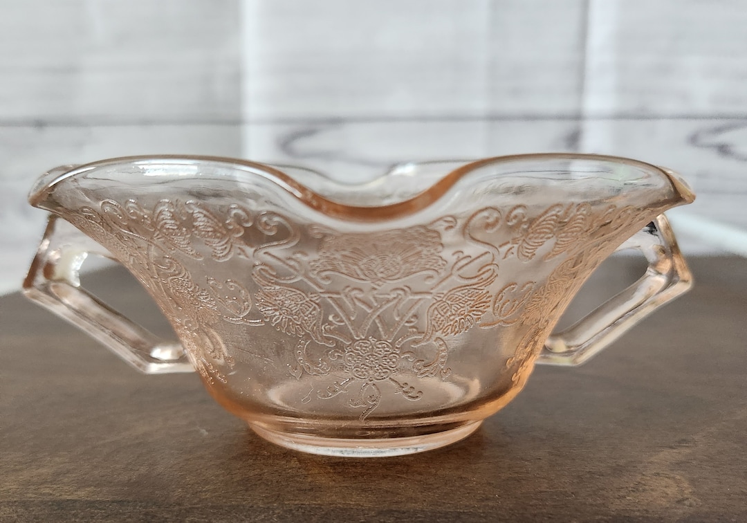 Vintage 1930s Hazel Atlas Glass Co Pink Florentine Poppy No. 2 Cream ...