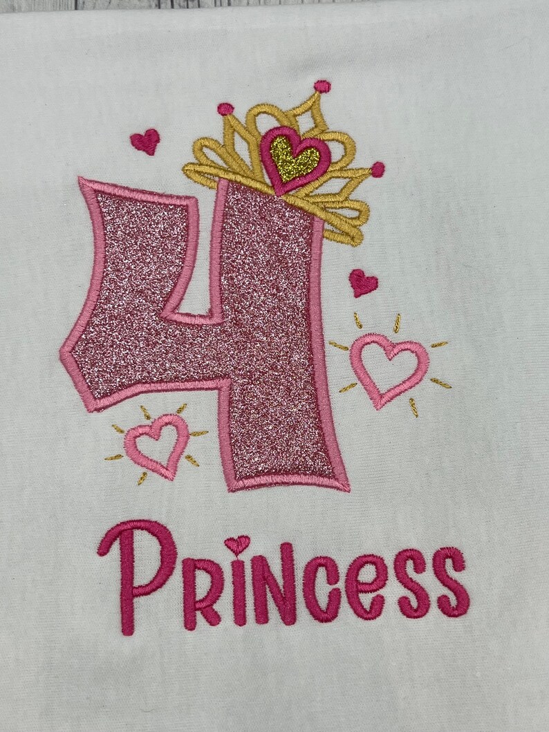 Girl's Princess Birthday Shirt , 4th Birthday Princess Party Top, Girl ...