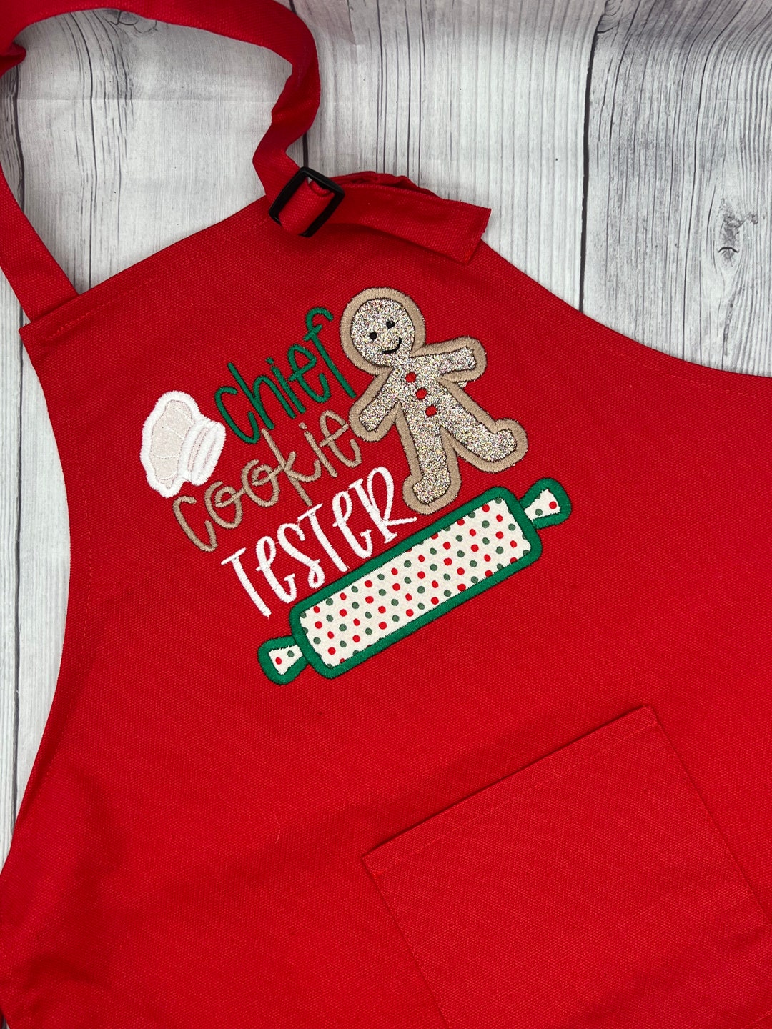 Kids Christmas Baking Apron, Childs Holiday Apron, Chief Cookie Tester ...