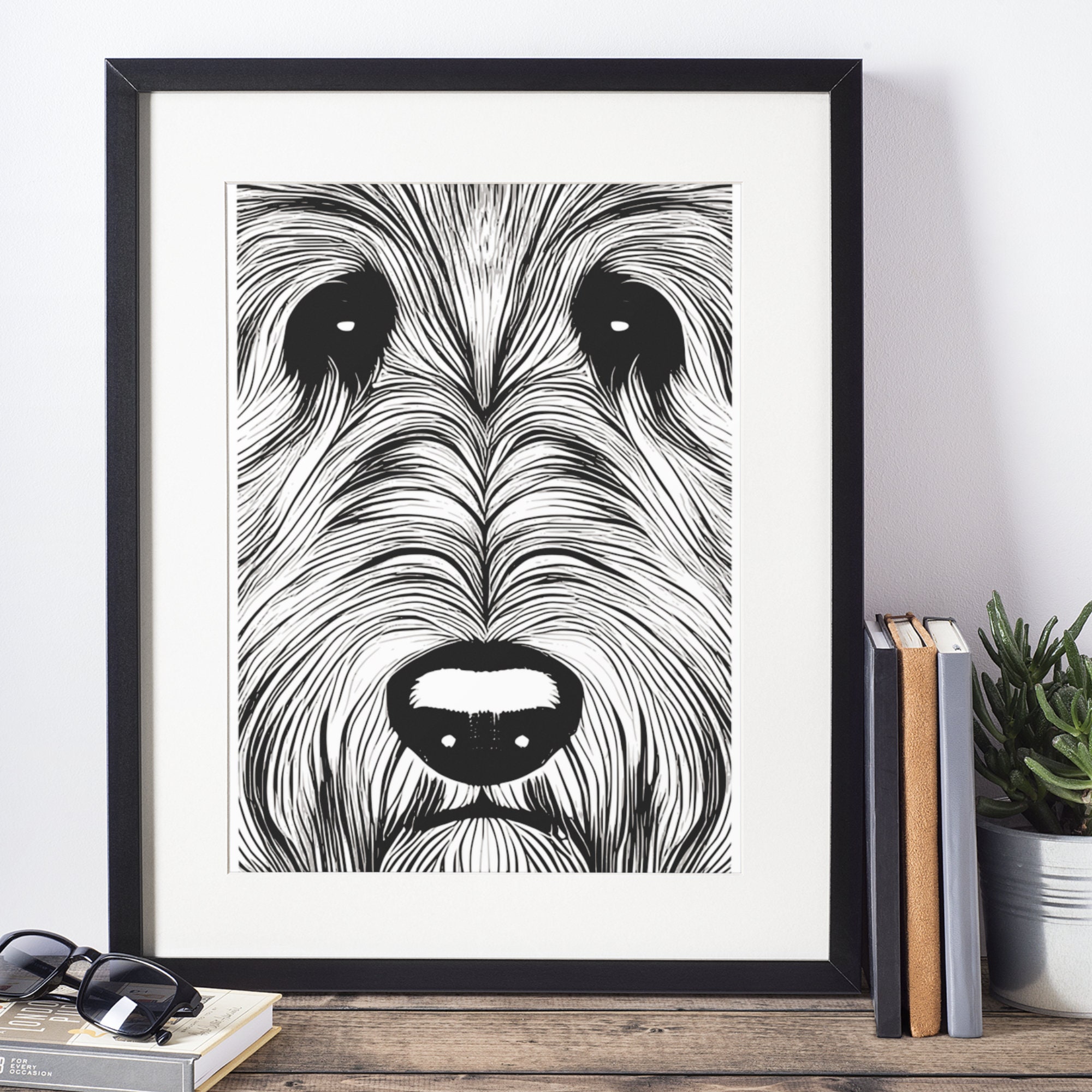 Dog Print Wall Art Graphic Line Drawing Labradoodle Art Goldendoodle ...