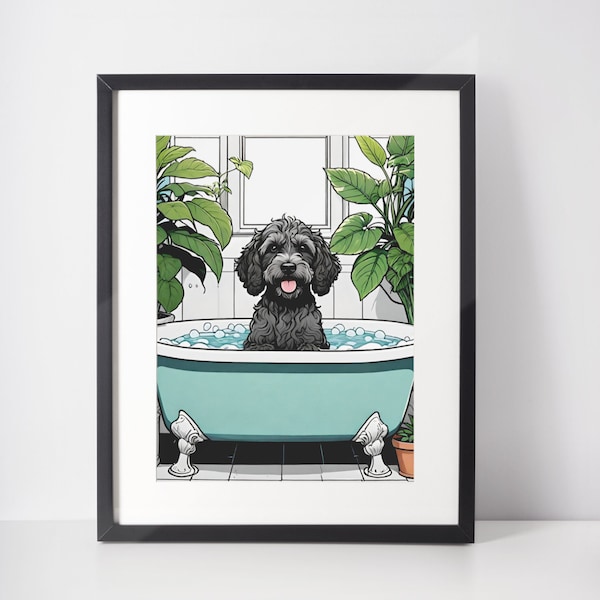 Dog Picture in Bathroom Green - Etsy