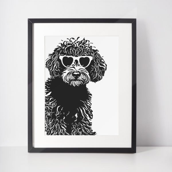 Black Cockapoo Art Print - Etsy
